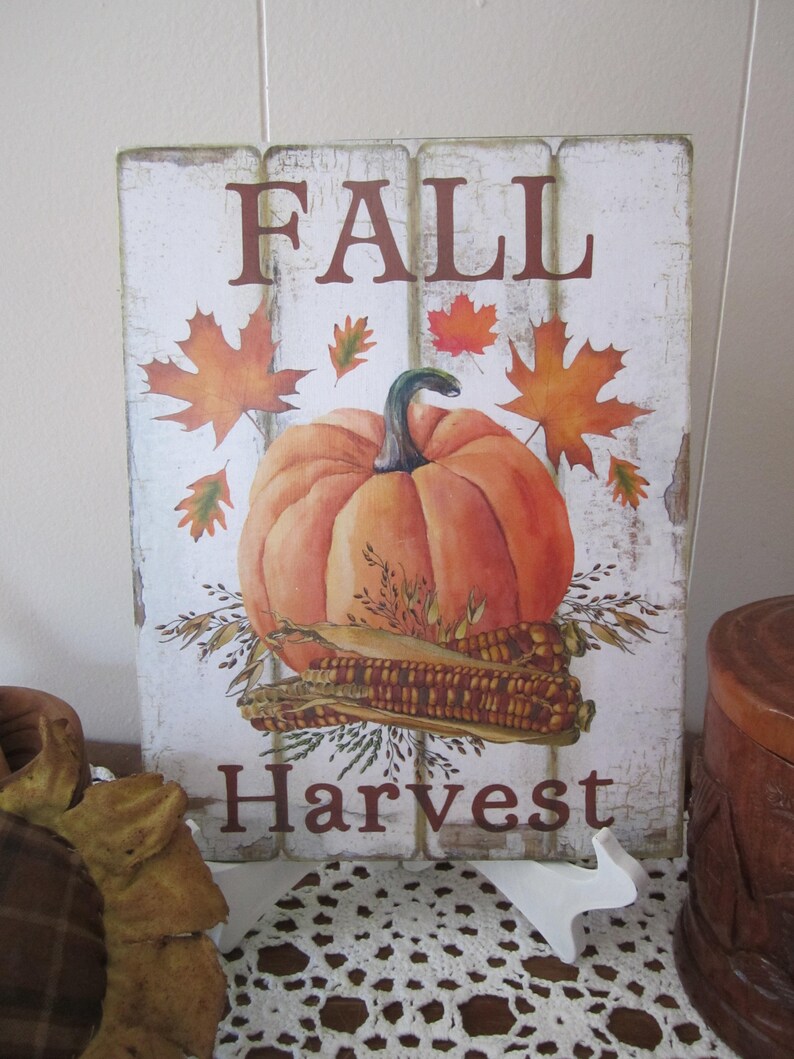 Fall Harvest Sign Pumpkin Wooden Plaque - Etsy