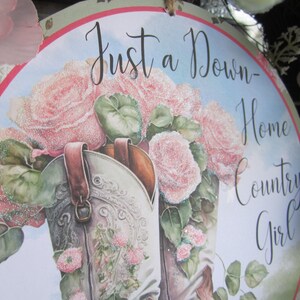 Shabby Home Country Girl Door Sign Wreath Sign - Etsy