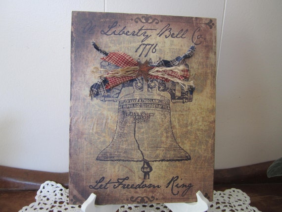 Liberty Bell Wooden Plaque Patriotic Sign | Etsy
