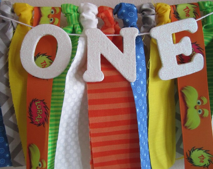 Dr. Seuss the Lorax Fabric Banner Highchair Decoration First - Etsy