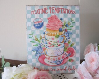 Large Wooden Sign TEA & CAKE Rustic, Handmade, Shabby Chic - Etsy