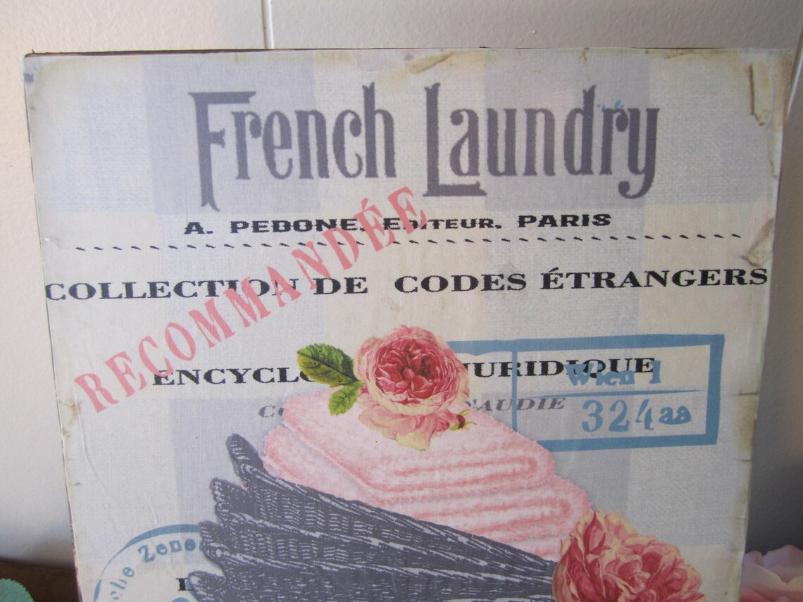 Pink French Shabby Laundry Sign Laundry Room Plaque | Etsy
