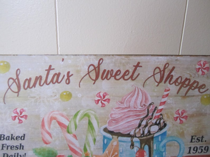 Shabby Santa Sweet Shop Sign - Etsy