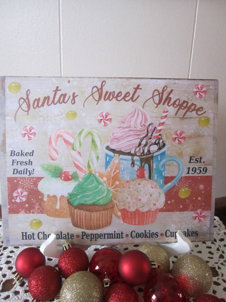 Shabby Santa Sweet Shop Sign - Etsy