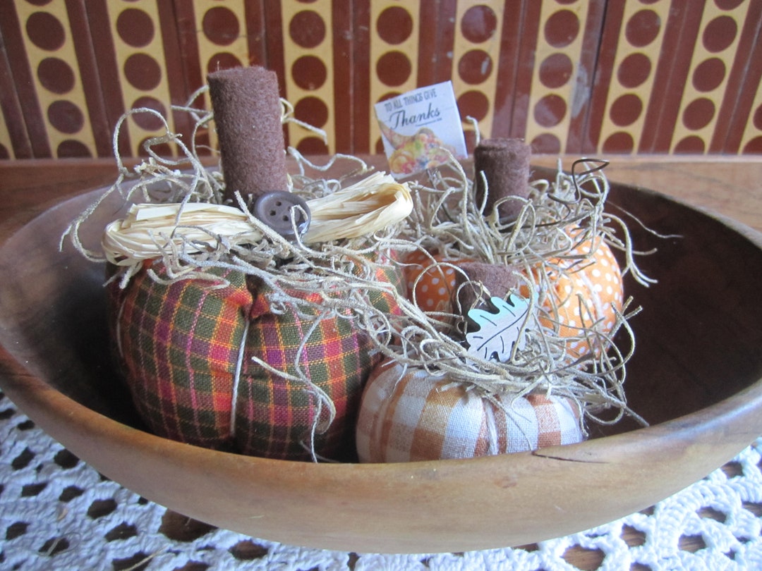 Fall Pumpkins, Set of Three, Handmade Fabric Pumpkins, Autumn Decor ...