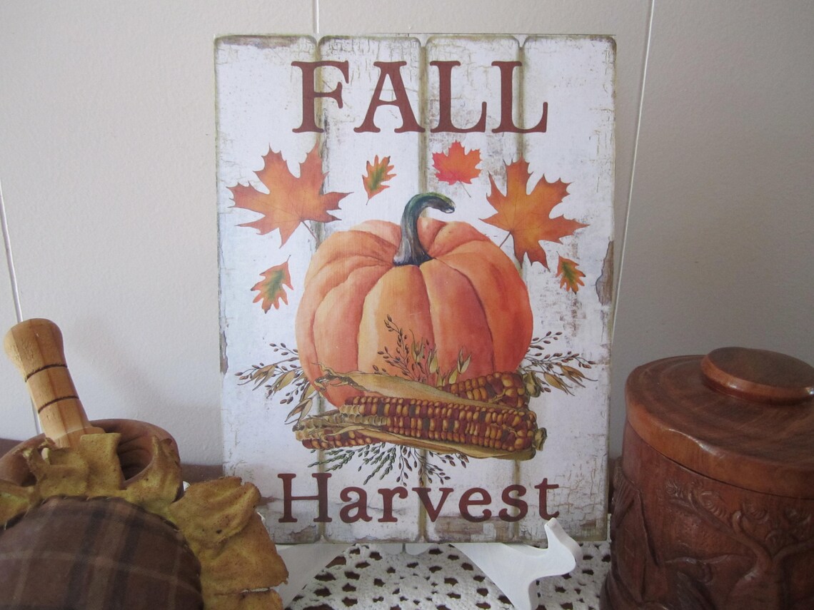 Fall Harvest Sign Pumpkin Wooden Plaque - Etsy