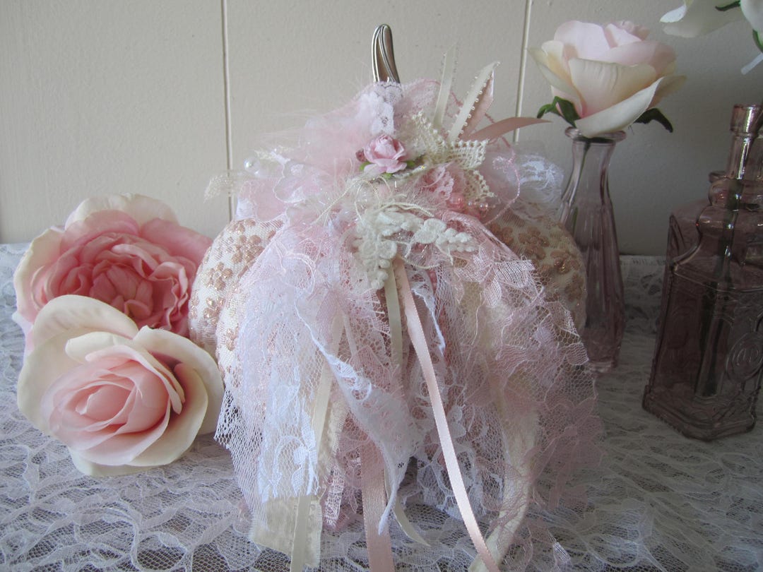Shabby Fall Pumpkin Decor Victorian Autumn Cottage Chic Lace Pumpkin - Etsy