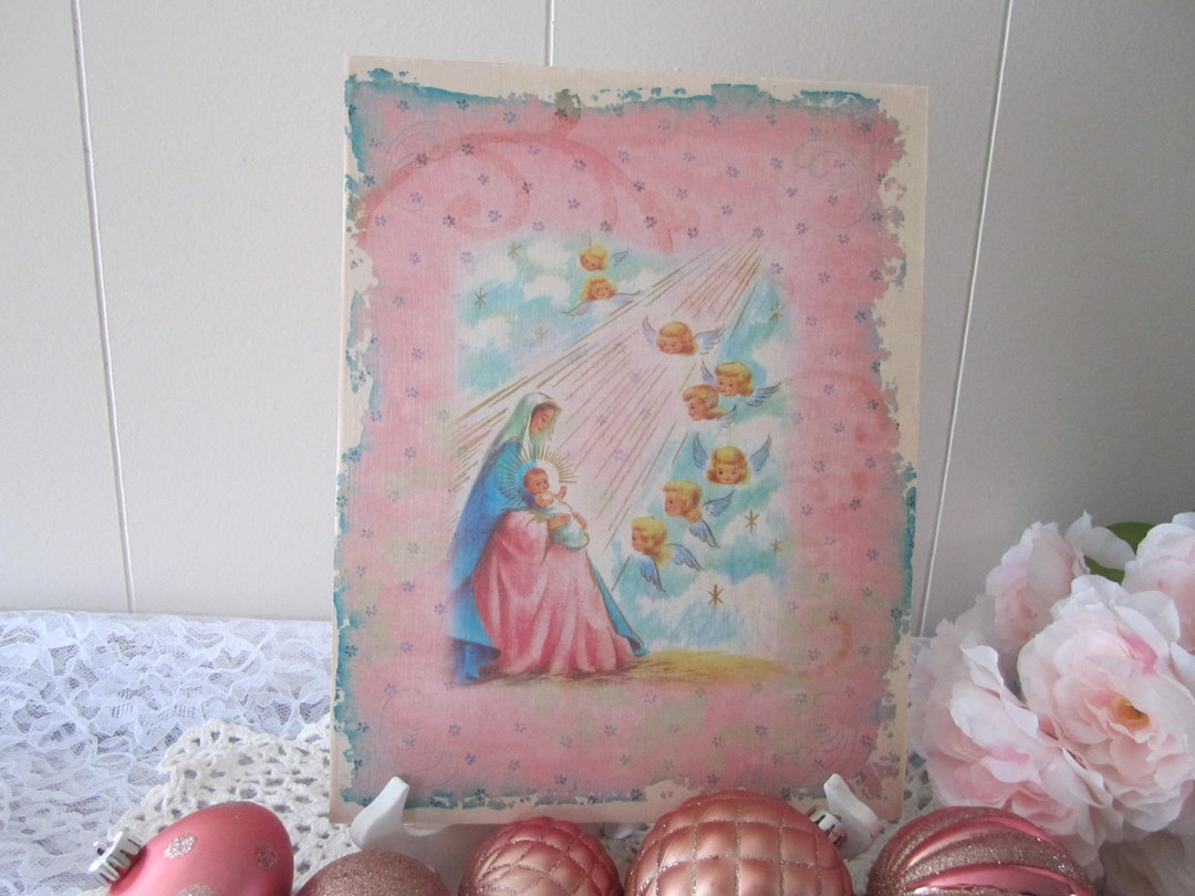 Shabby Mother Mary and Baby Sign Christmas Sign - Etsy