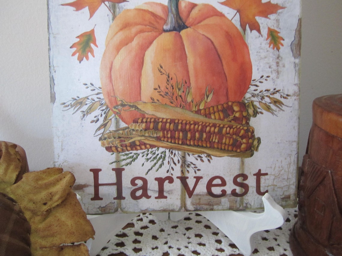 Fall Harvest Sign Pumpkin Wooden Plaque - Etsy