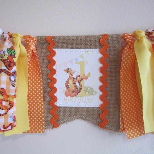 Tigger Birthday Banner Tiger Birthday Decor Winnie the Pooh - Etsy