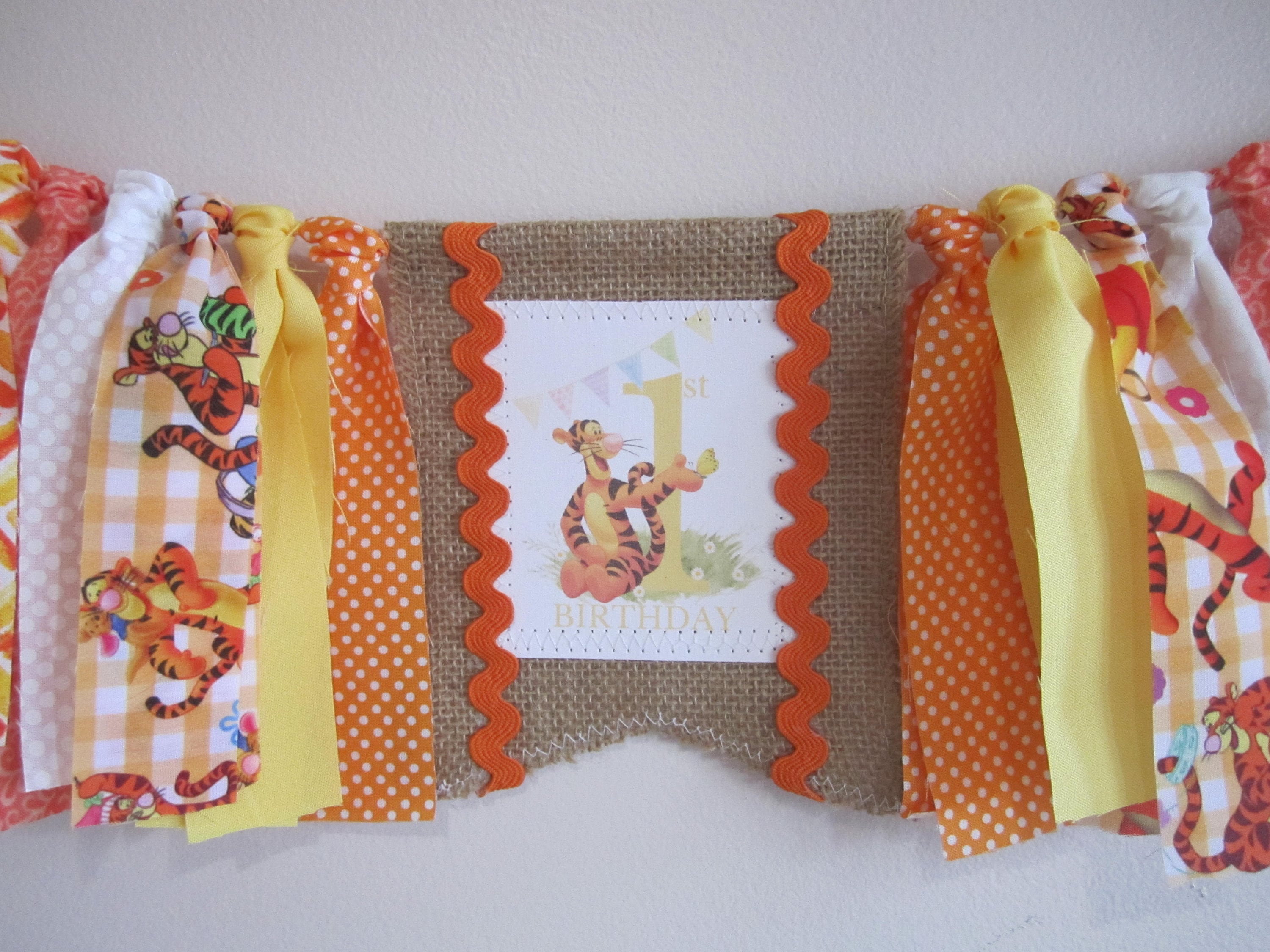 Tigger Fabric Banner Winnie the Pooh Decor 100 Acre Woods | Etsy