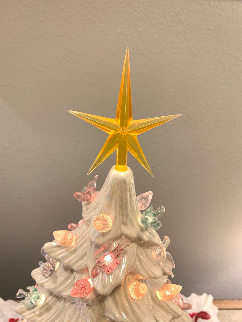 Vintage Ceramic Christmas Tree Star Toppers MEDIUM **choose Color** - Etsy