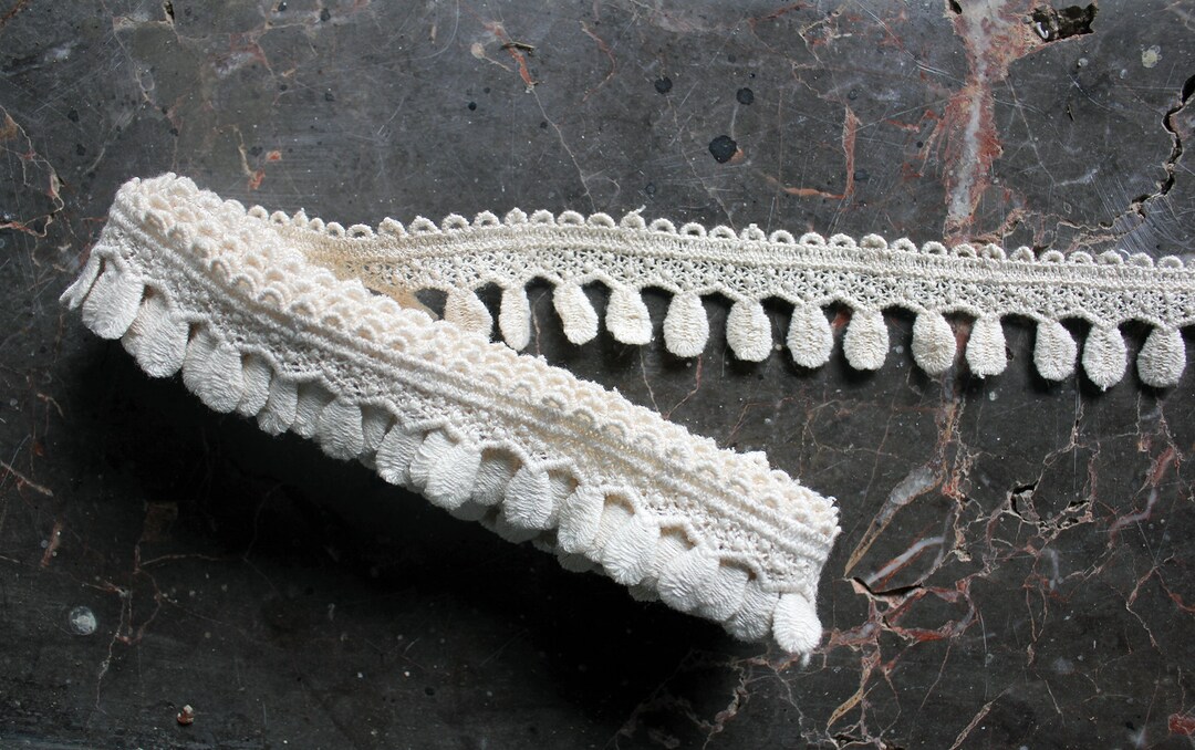 Cotton Lace Trim, Tear Drop Tassel Edging Lace, Beige Cream Colour - Etsy