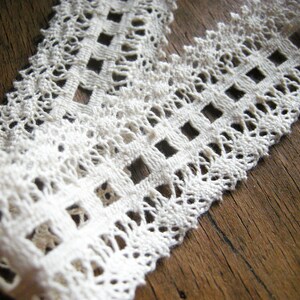 Ecru Cotton Crochet Lace Trim, Insertion Lace - Etsy