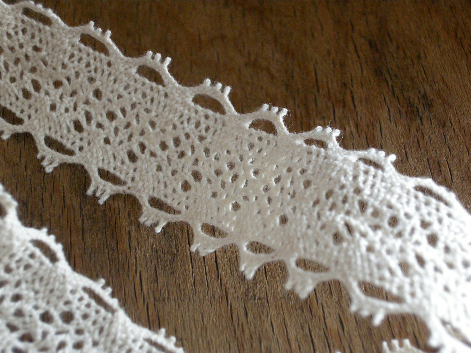 3 metres / Ecru Cotton Crochet Lace Trim Insertion lace | Etsy
