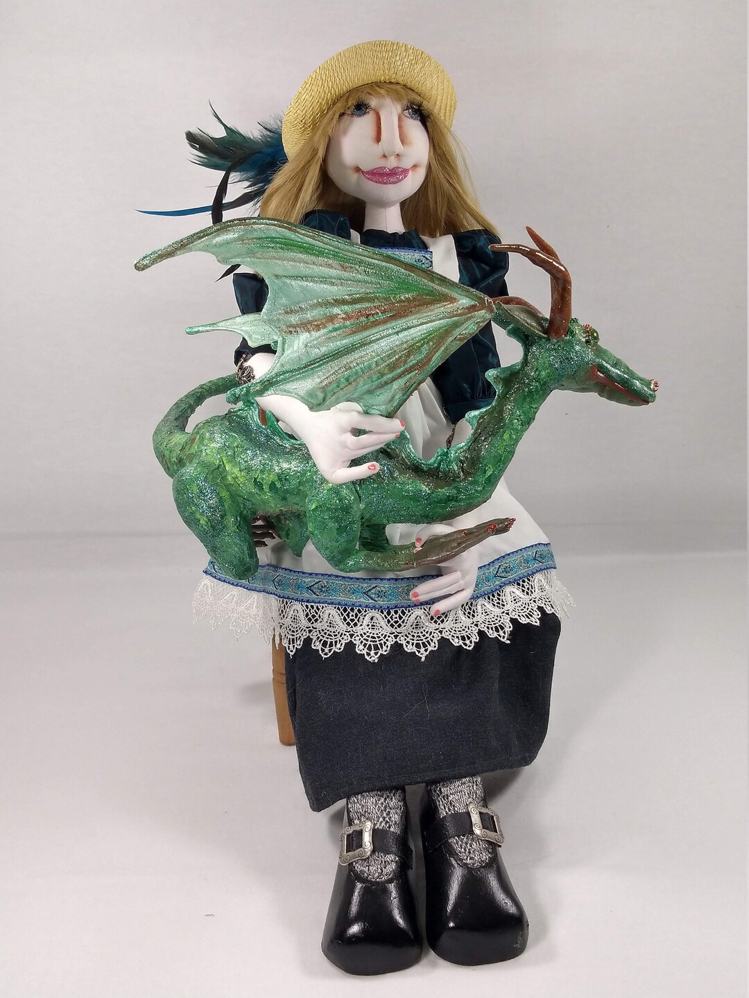 Art Doll-avery and Mabel the Dragon Besties, an OOAK Cloth Art Doll - Etsy