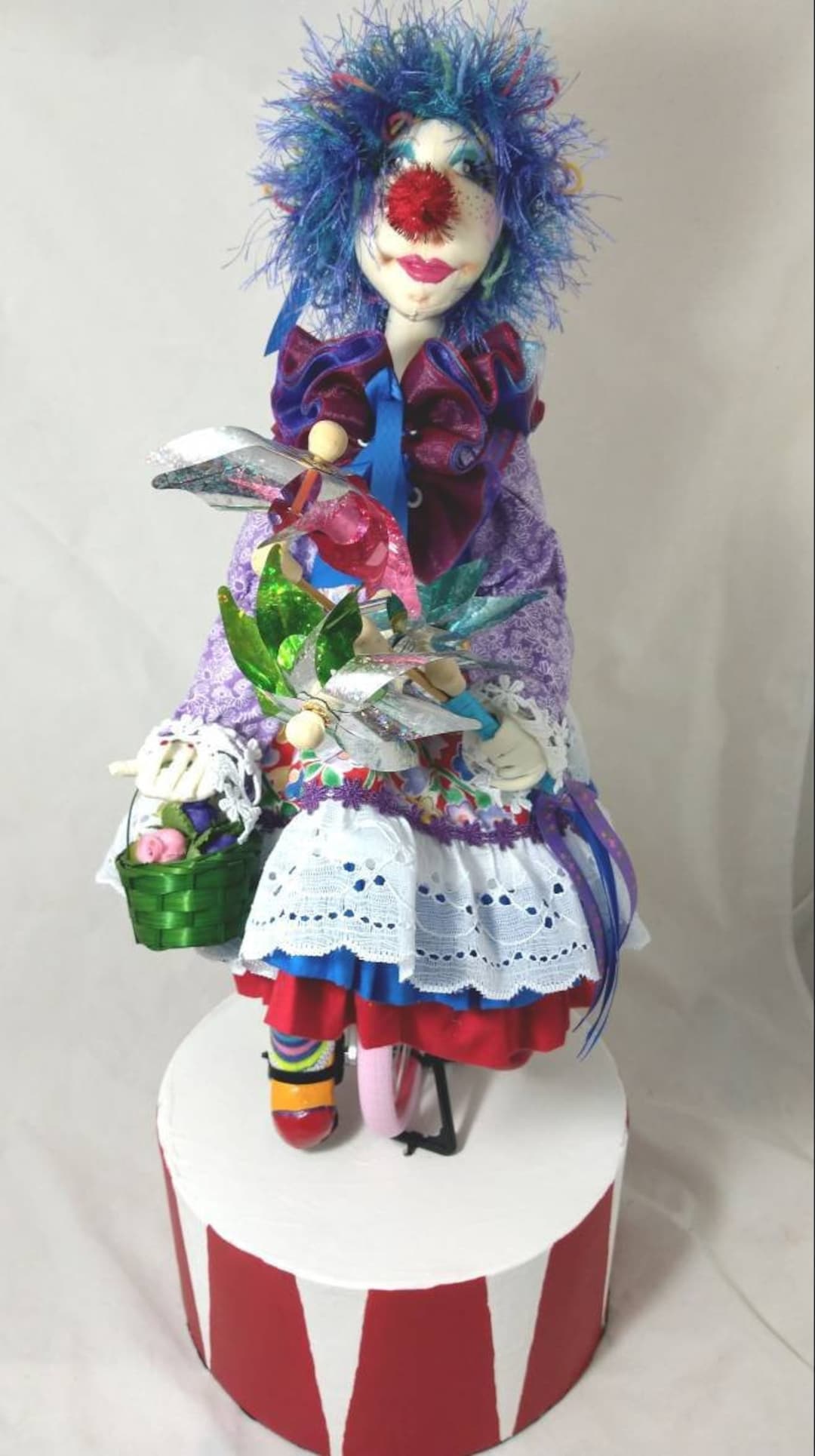 Art Doll-clarabelle the Clown-ooak Cloth Doll - Etsy