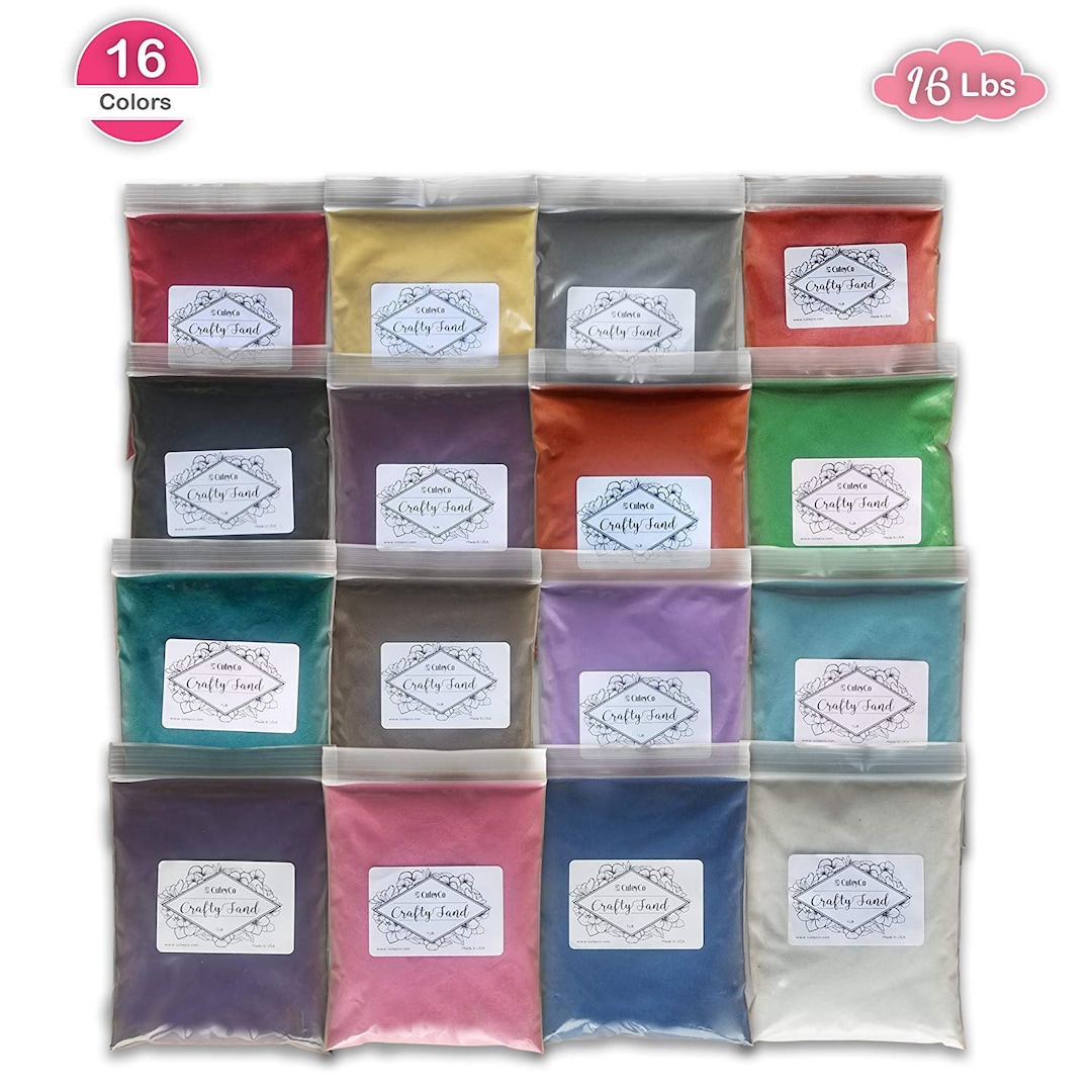 Crafty Sand Kit 16 Colors: 16 Lbs of Vibrant Craft Sand & Play Sand - Etsy