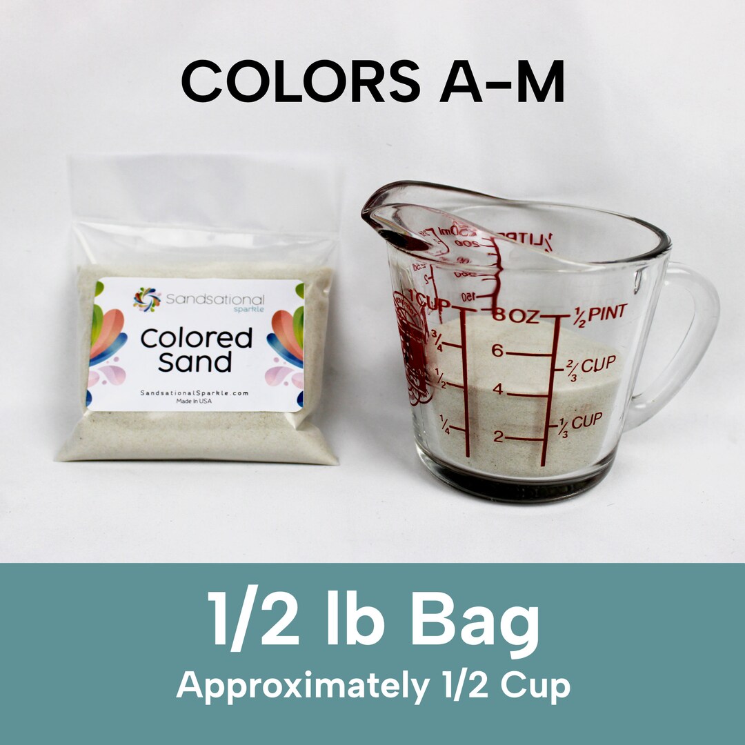 Colored Sand 1/2 Lb Bag, Colors A-M - Wedding and Unity Sand, Floral ...