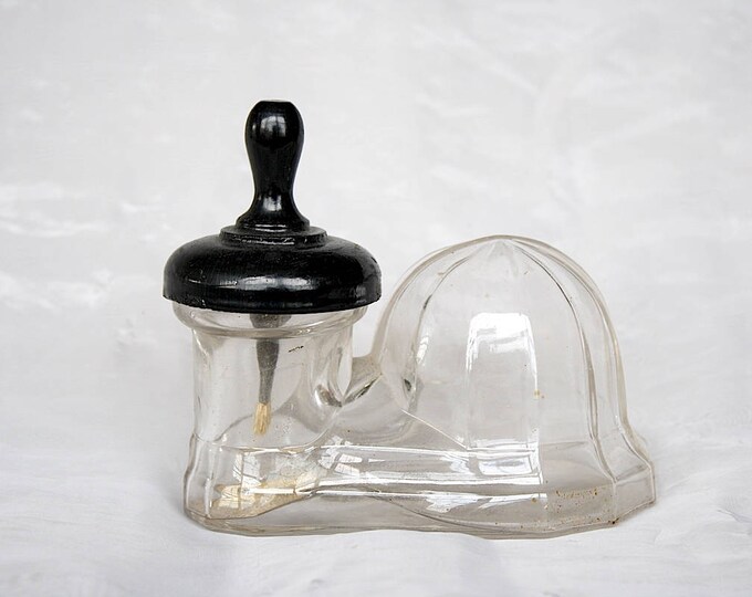 Vintage Paste Jar With Lid Brush - Antique Library Paste Jar Well ...