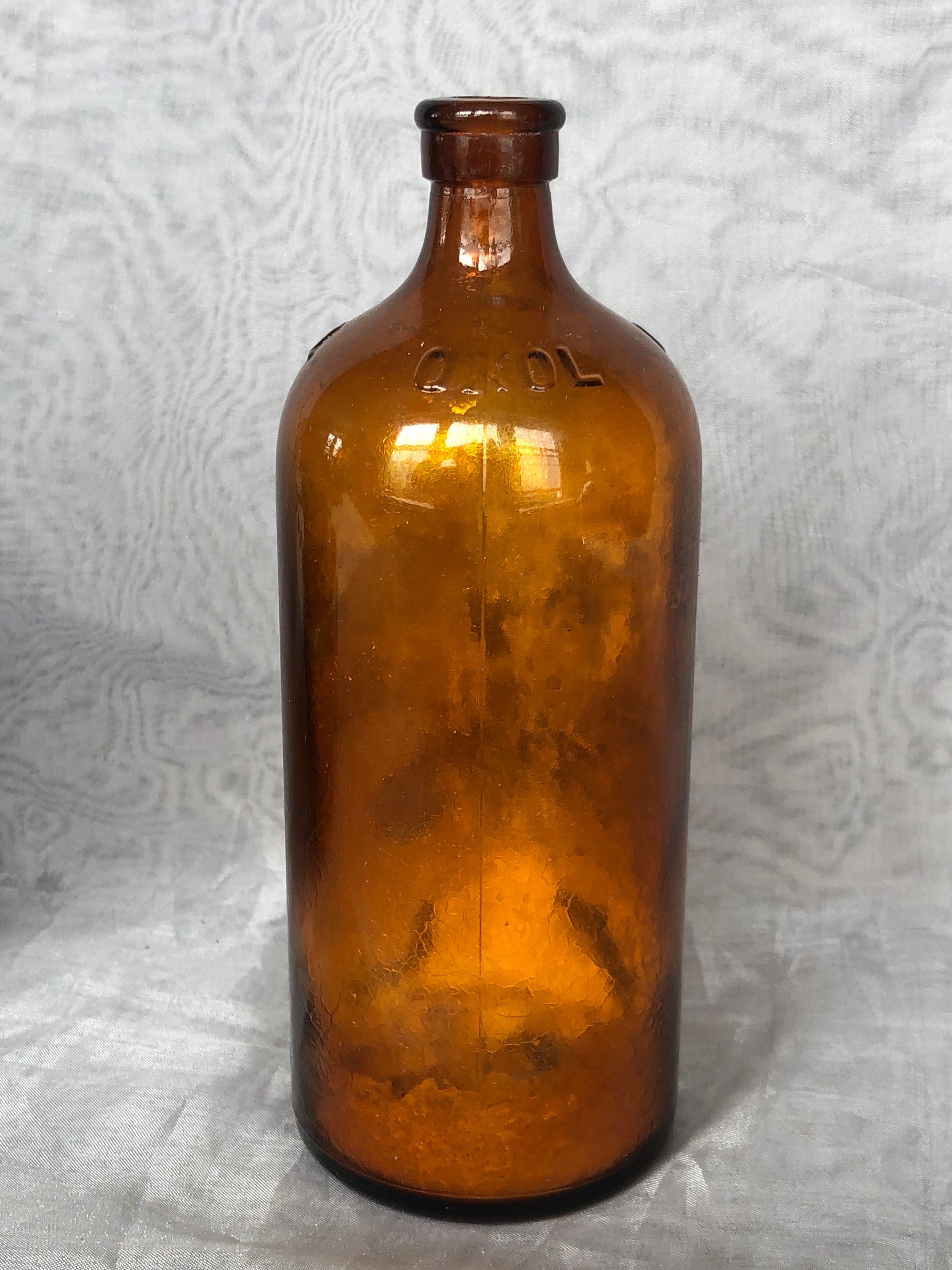 Vintage Oxol Bottle Embossed Brown Amber Glass Bottle for - Etsy