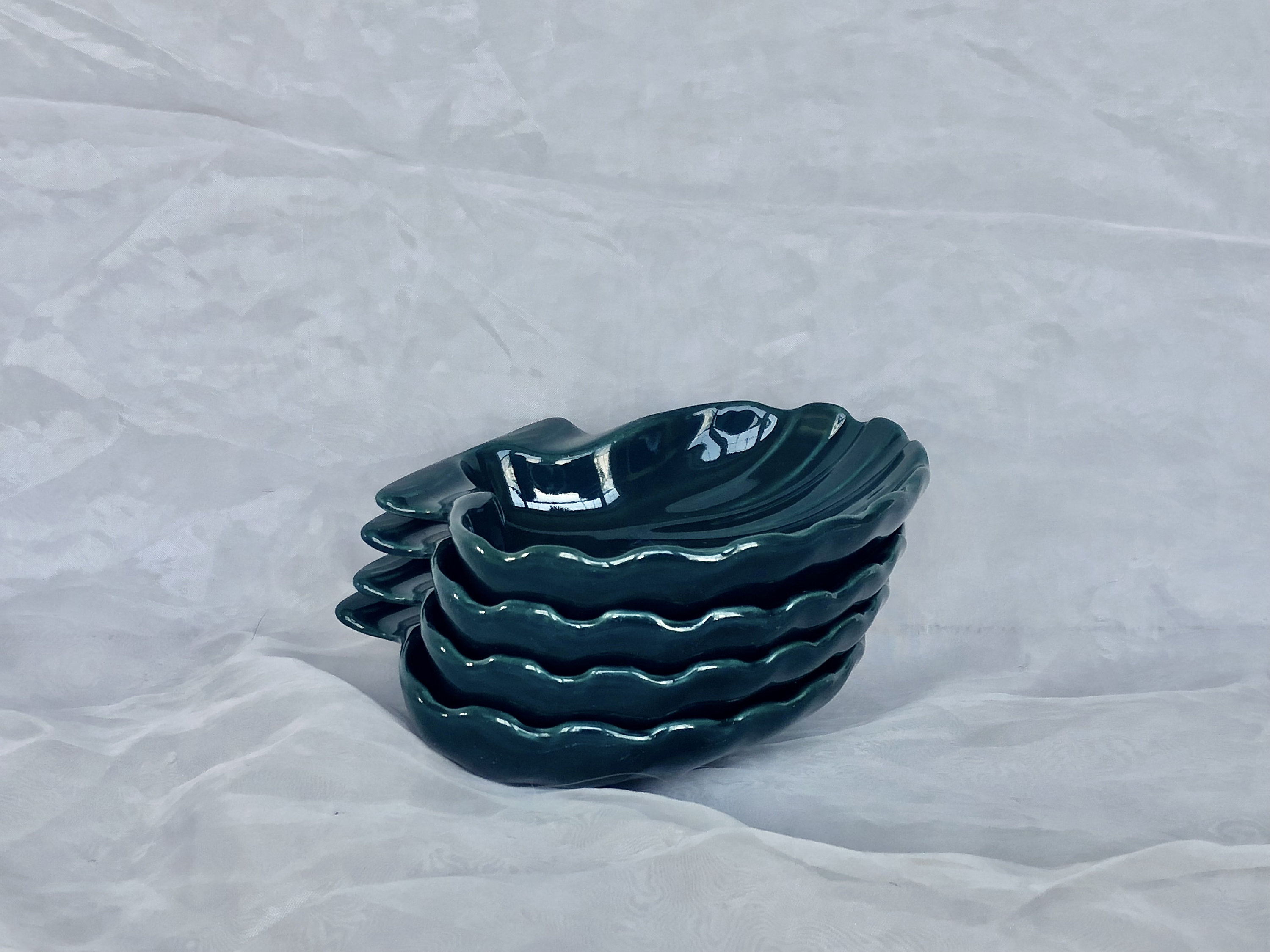 Vintage Hall Pottery Scallop Shell Dish Set, Beach House Nautical Home ...