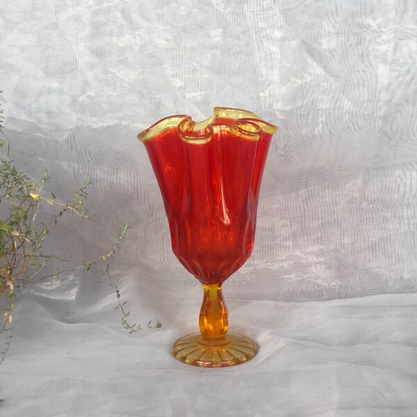 1960s Orange Glass Vase - Etsy