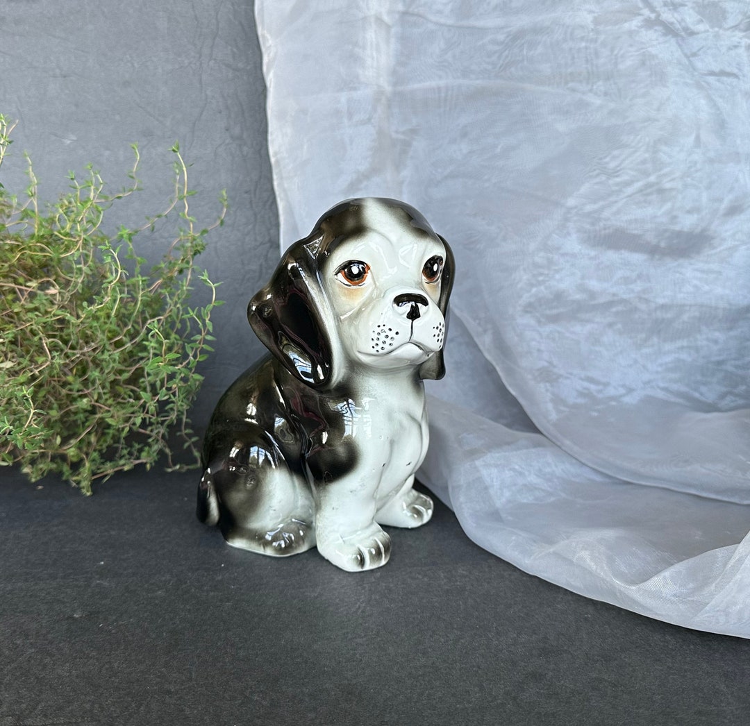 Vintage Ceramic Sad Eyed Puppy Figurine for Home Decor Dog Lover Gift ...