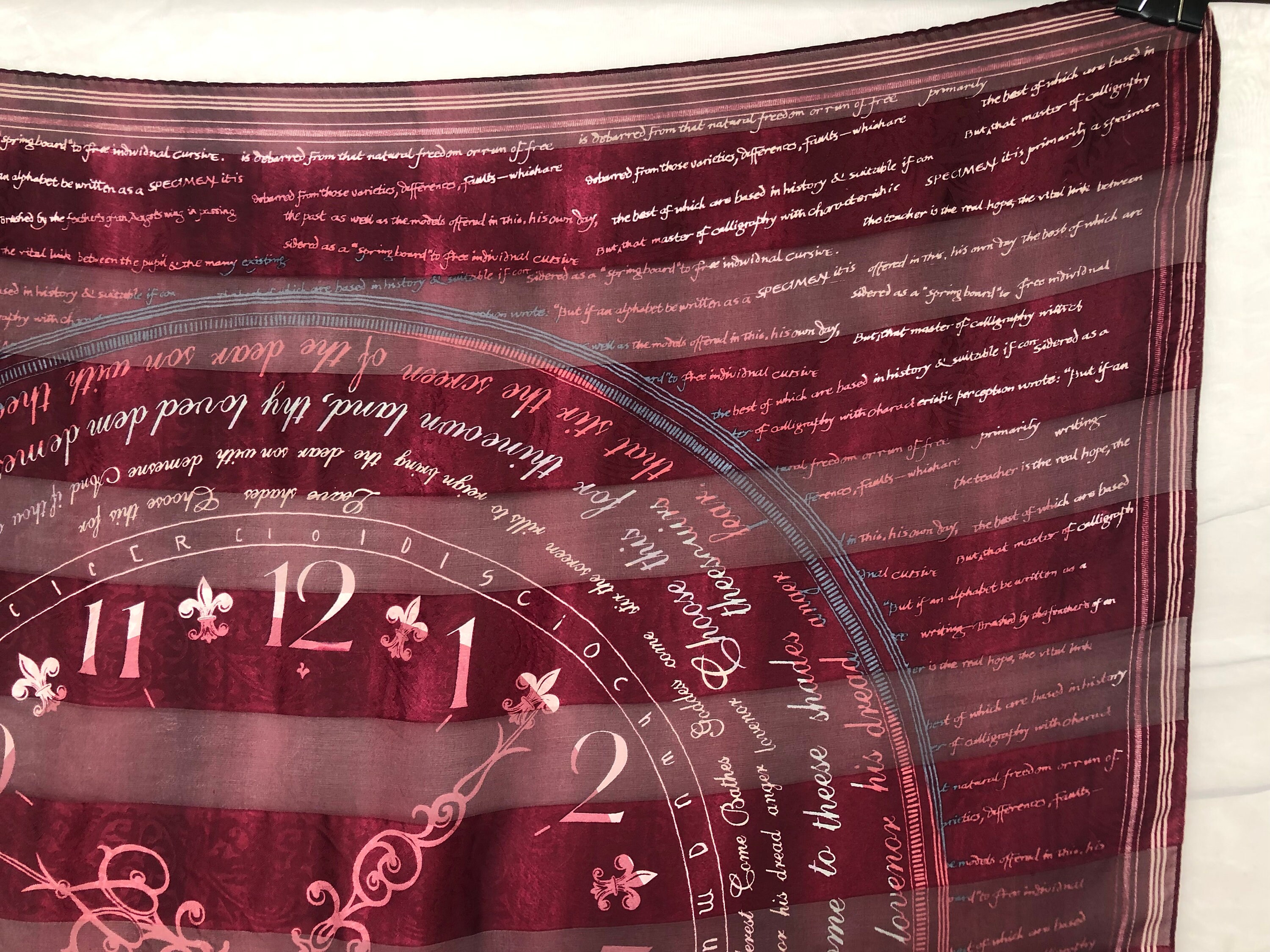 Vintage Scarf Anne Klein Teacher Time Clock With Pupil - Etsy