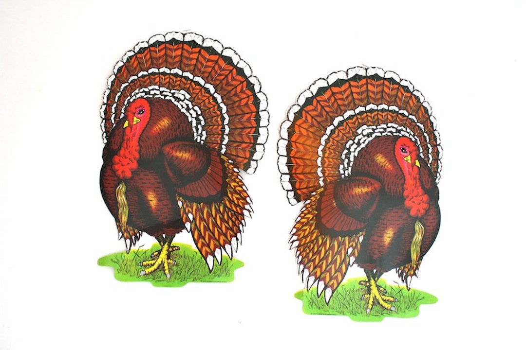 Vintage Beistle Turkey Die Cut Thanksgiving Wall Decor School Classroom ...