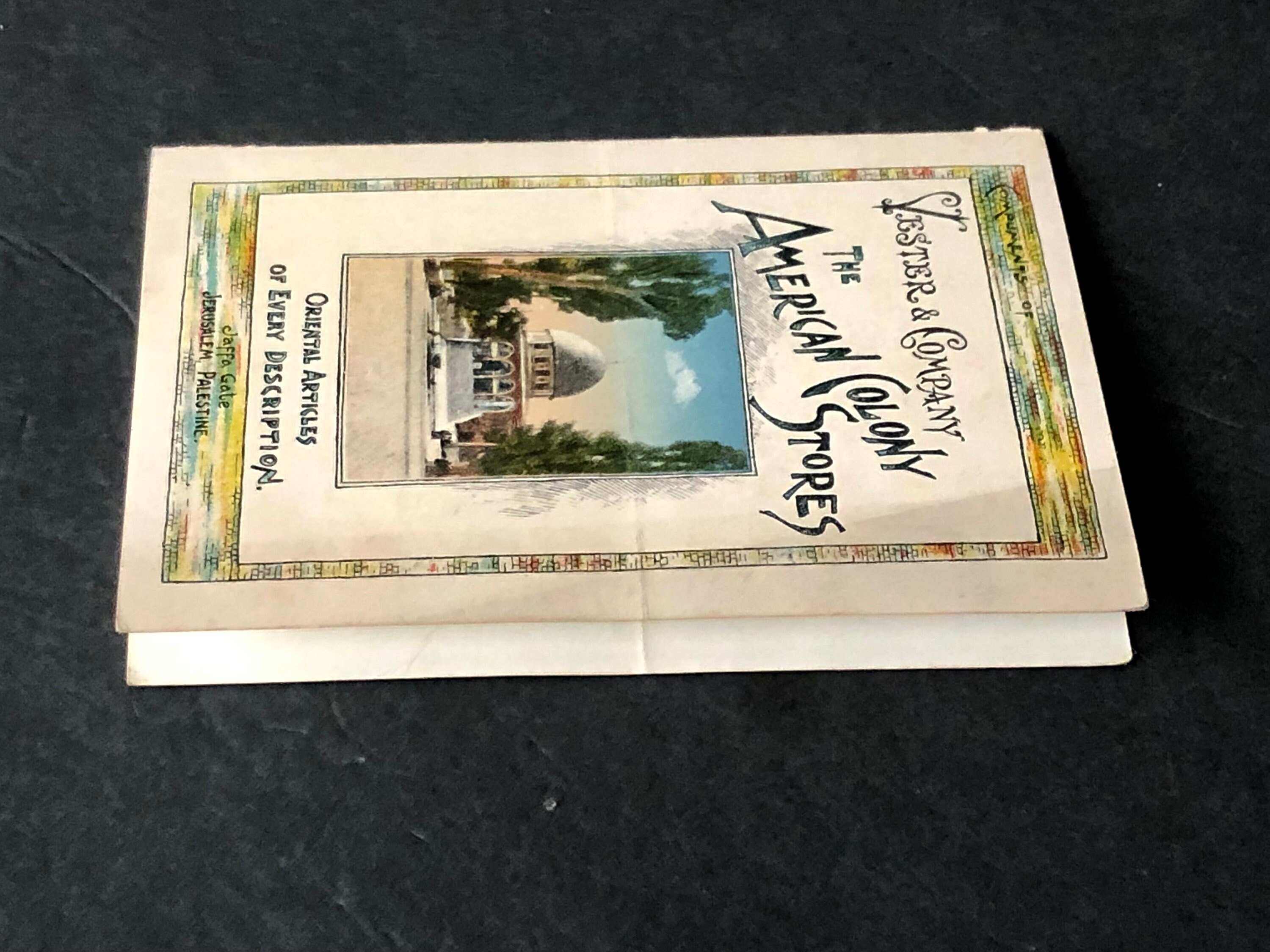 Antique Jerusalem Map Vintage Advertising for Vester & Company American ...