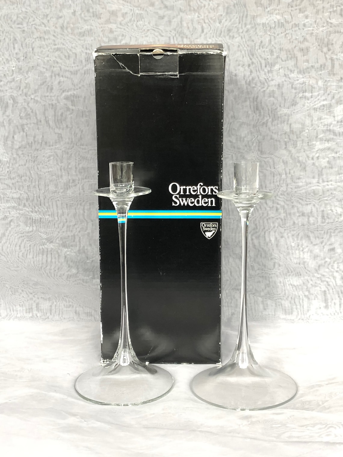 Vintage Orrefors Candlesticks by Nils Landberg Orrefors Candle - Etsy UK