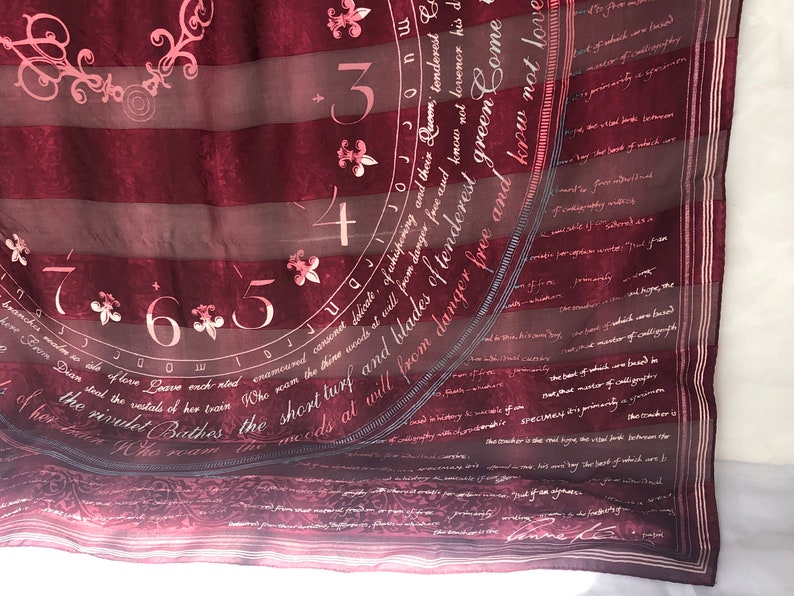 Vintage Scarf Anne Klein Teacher Time Clock With Pupil - Etsy