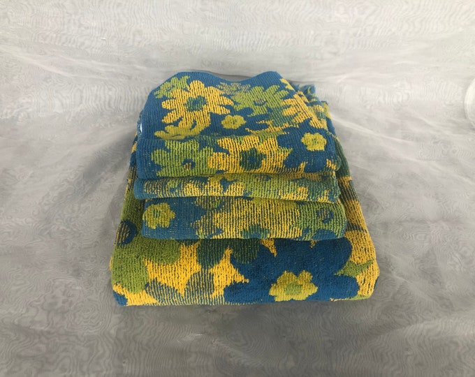 Vintage Springmaid Towel Set 1970s Bath & Hand Towels and Wash Cloths ...