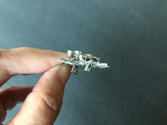 Vintage Atomic Starburst Snowflake Rhinestone Brooch … Gem