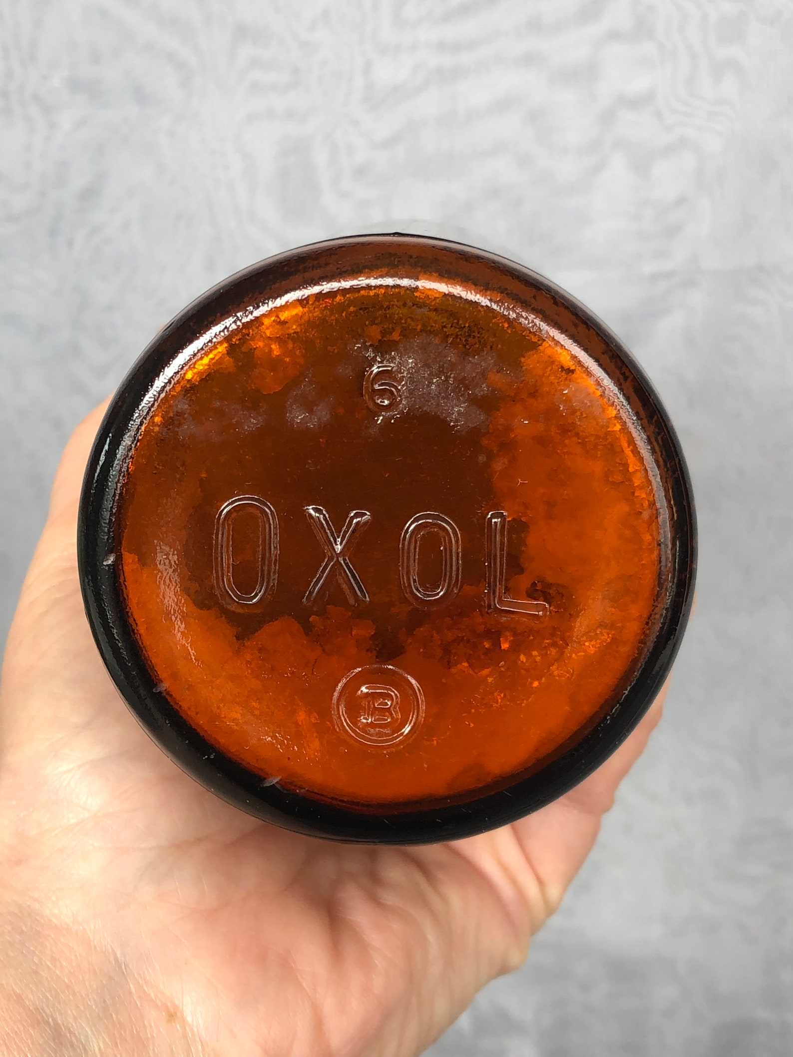 Vintage Oxol Bottle Embossed Brown Amber Glass Bottle for - Etsy