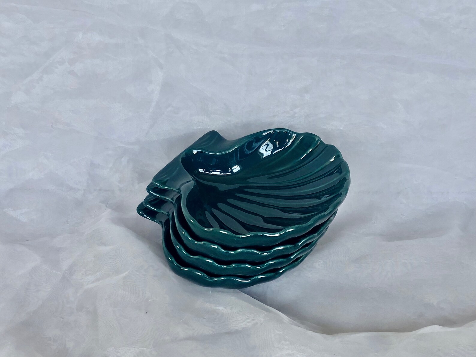 Vintage Hall Pottery Scallop Shell Dish Set Beach House | Etsy