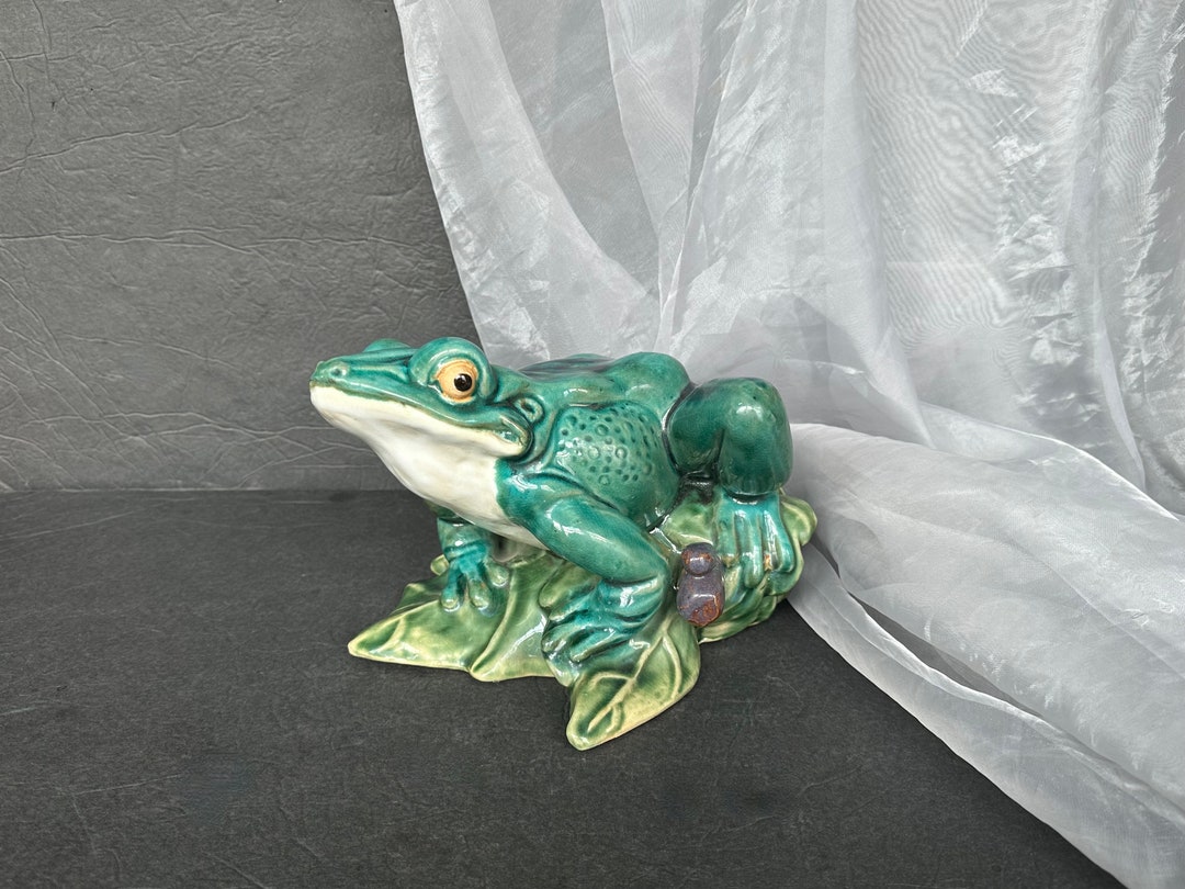 Large Ceramic Frog Figurine Vintage Art Pottery Figure - Etsy