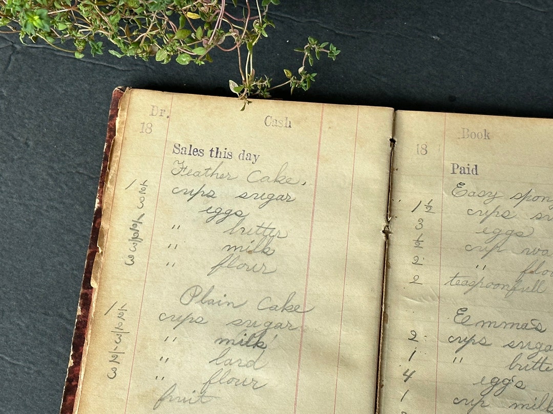 Antique Handwritten Cookbook Journal Vintage Cakes and Baking Recipe ...