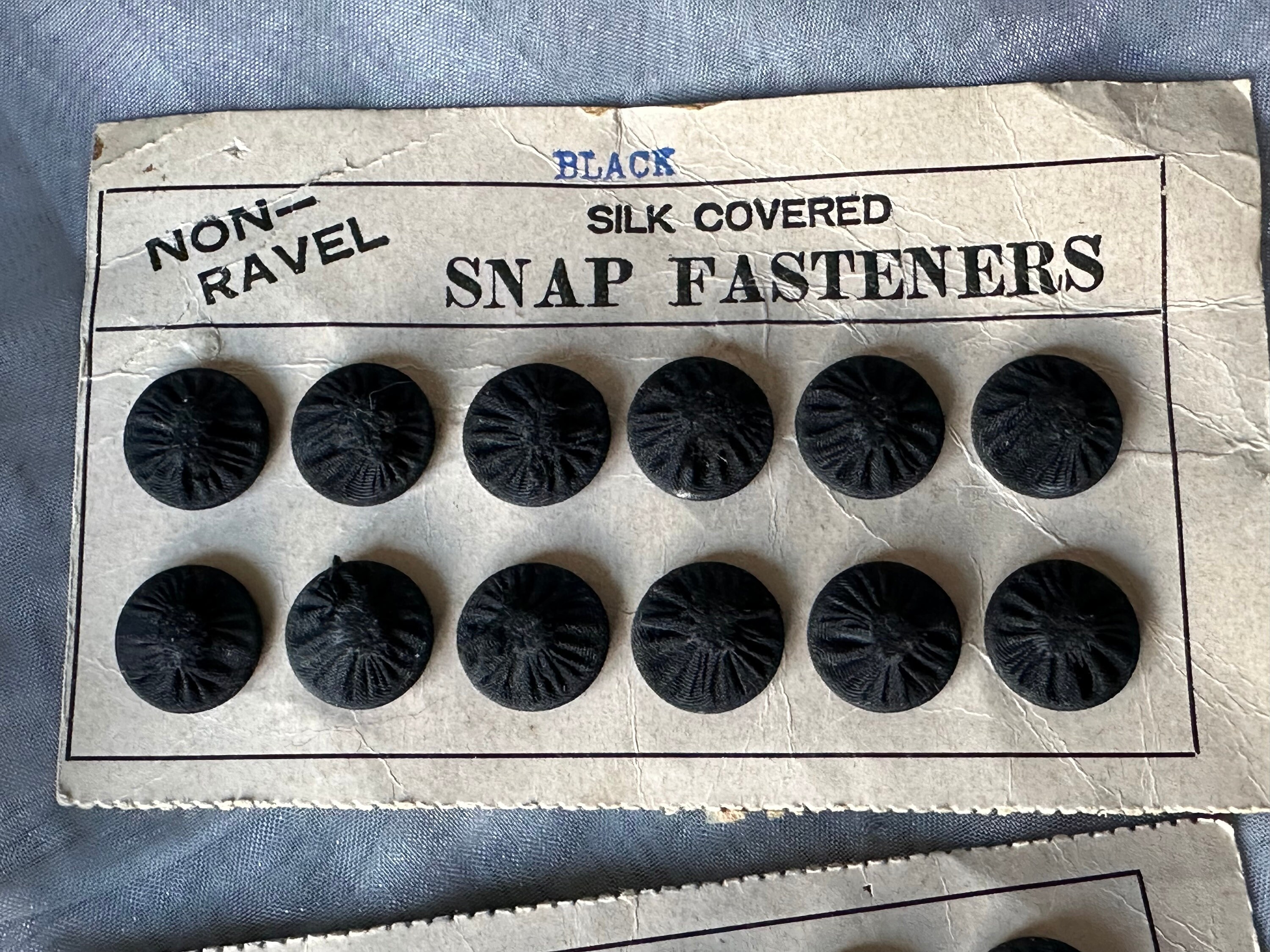 Antique Victorian Silk Taffeta Clothing Snaps Fasteners Vintage Sewing ...