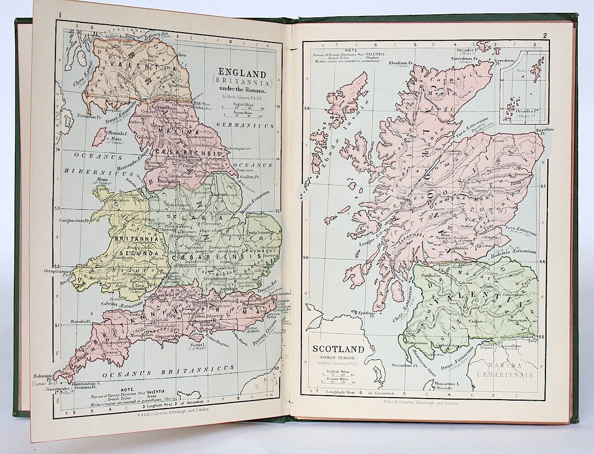 Rare Antique Atlas of Maps Johnston's Historical Half - Etsy