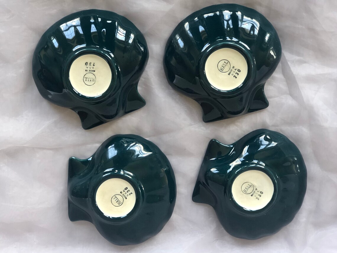 Vintage Hall Pottery Scallop Shell Dish Set Beach House - Etsy