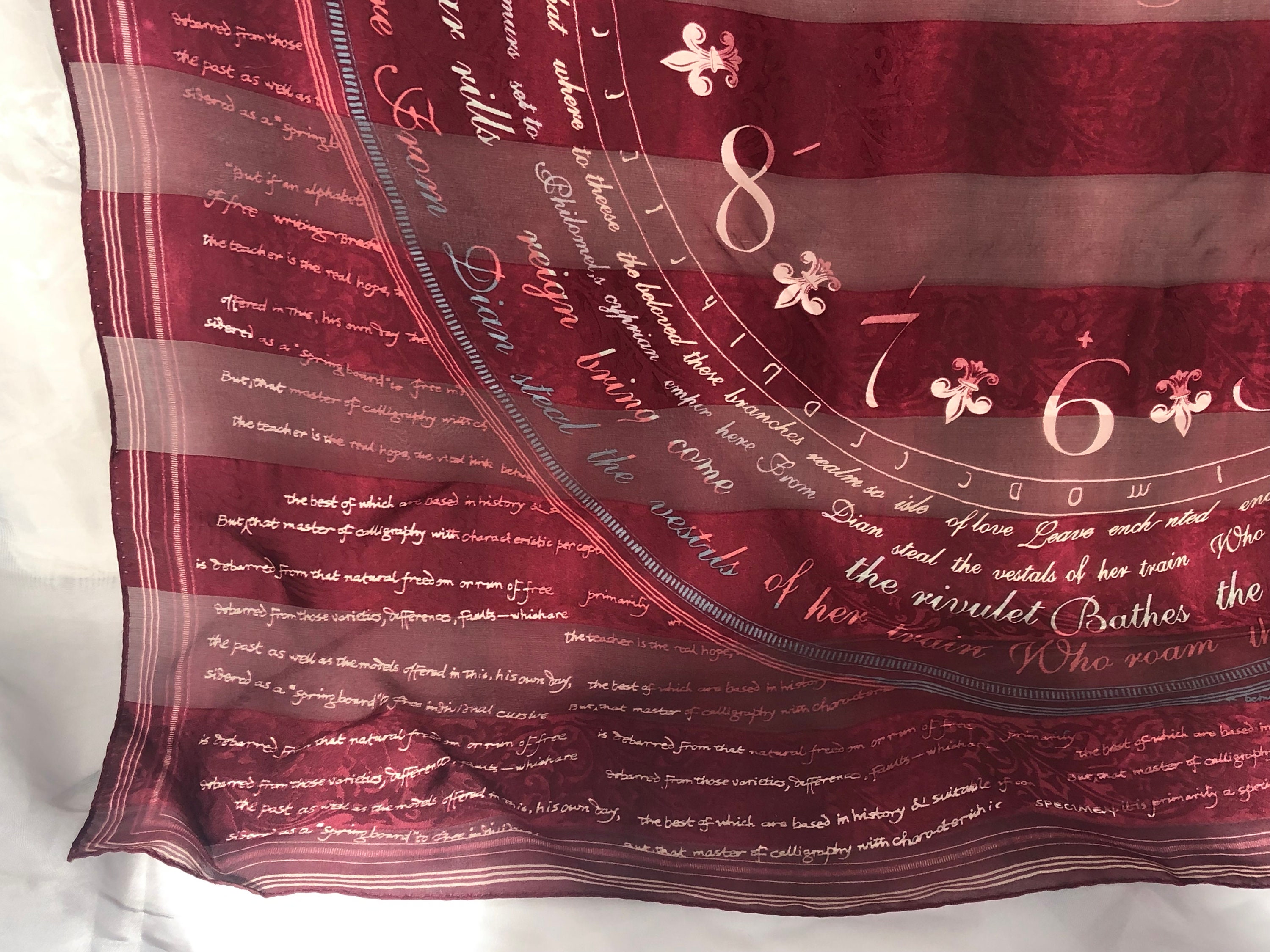 Vintage Scarf Anne Klein Teacher Time Clock With Pupil - Etsy