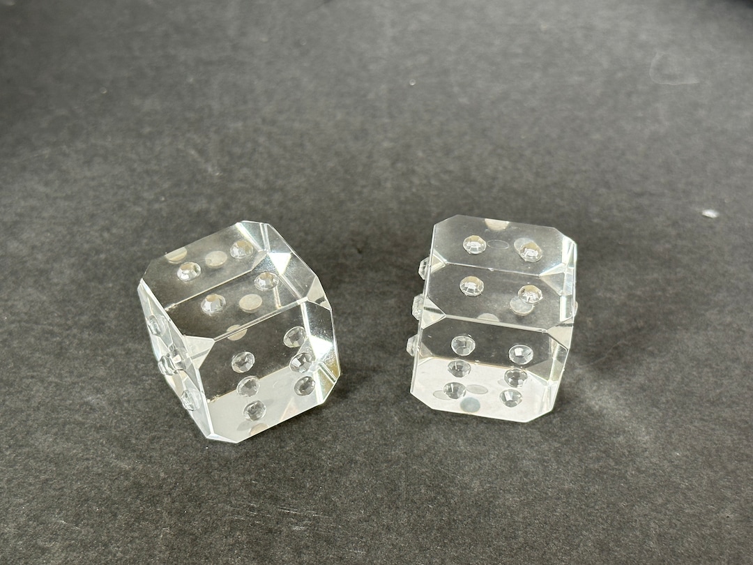 Vintage Novelty Glass Dice, Gambling Gift Idea, Fun Office Desk or Game ...