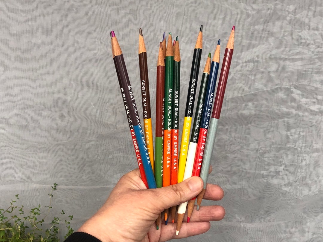 Empire Crayon Pencils Sunset Dual Colors Vintage - Etsy