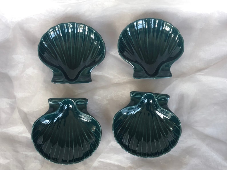 Vintage Hall Pottery Scallop Shell Dish Set Beach House - Etsy