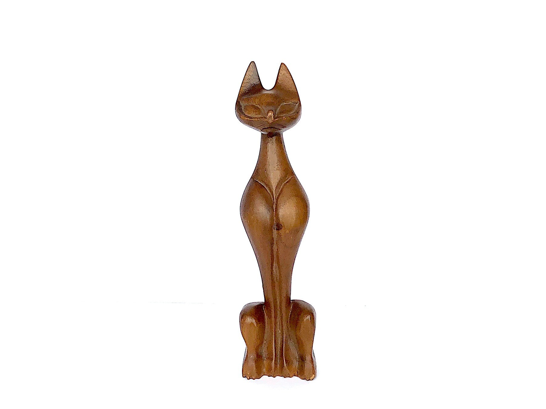 Art & Collectibles 1960s Cat ~ Carved Wood and Steel Cat ~ mid century ...