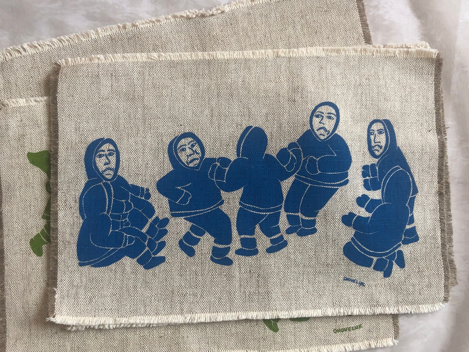 Vintage Holman Inuit Eskimo Art Prints on Burlap Placemats - Etsy Canada
