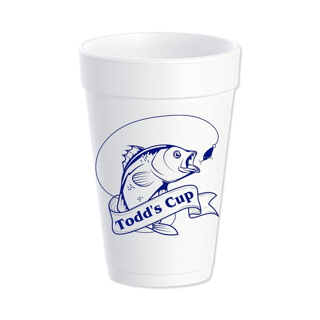 Bass Fish Custom Styrofoam Cups, Fisherman, Father's Day, Outdoorsman ...
