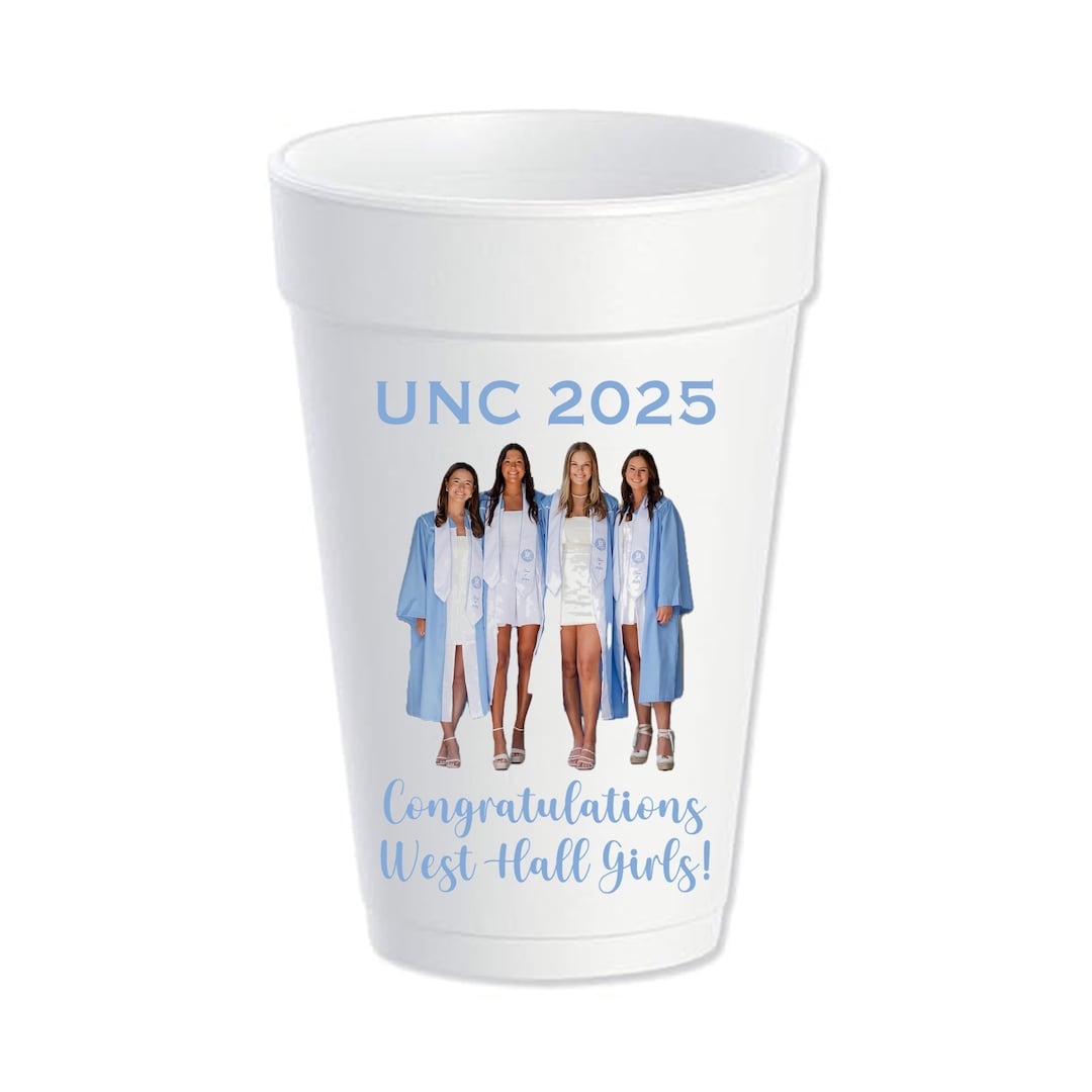 Custom Graduation Photo Styrofoam Cups, Grad Party Cups, High School ...